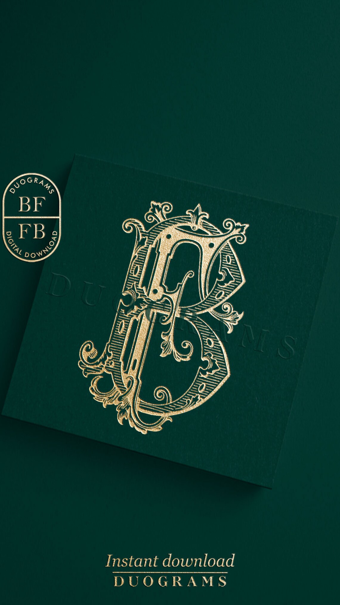 Wedding Monogram BF or FB Two Letter Monogram Logo F B Wedding Initials ...