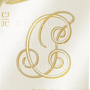CJ JC Wedding Monogram Logo Vintage Duogram J C Intertwined Monogram C ...