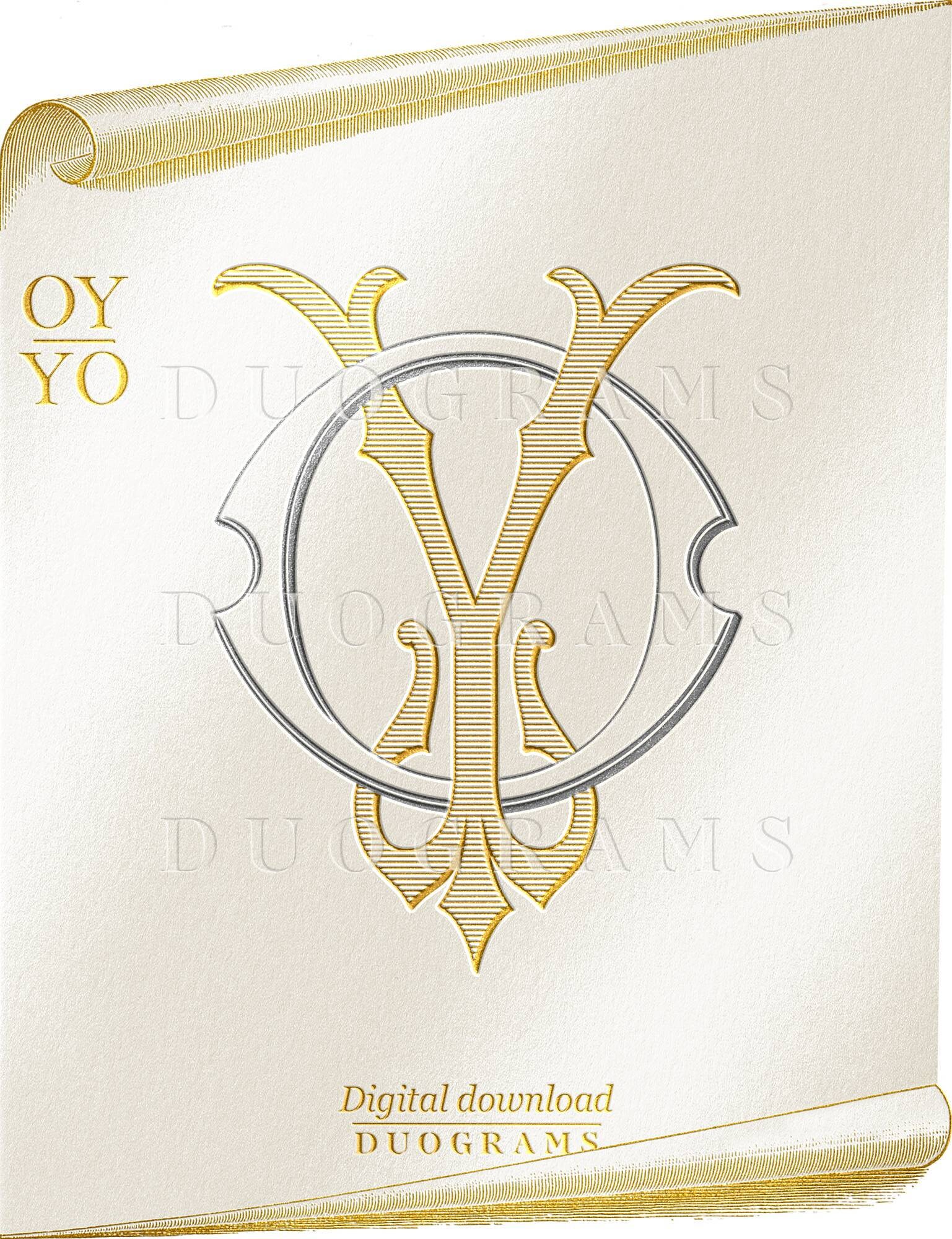 OY YO Wedding Monogram Letters O Y Initials+ 2 Free Wreath SVG - Etsy