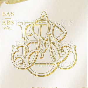 ABS BAS 3-letter Wedding Monogram Logo Design A S B Digital Download ...