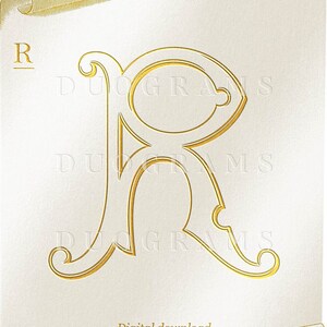 Vintage Wedding Monogram Logo R Monogram Wreath SVG - Etsy