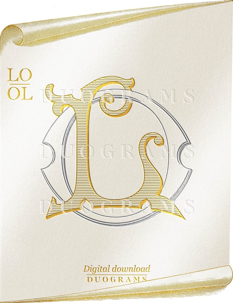 LO OL Wedding Monogram Logo Design L O Two Letters Monogram SVG Digital ...