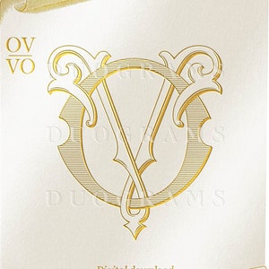 OV VO Vintage Wedding Monogram Logo Designs SVG Digital Download O V ...