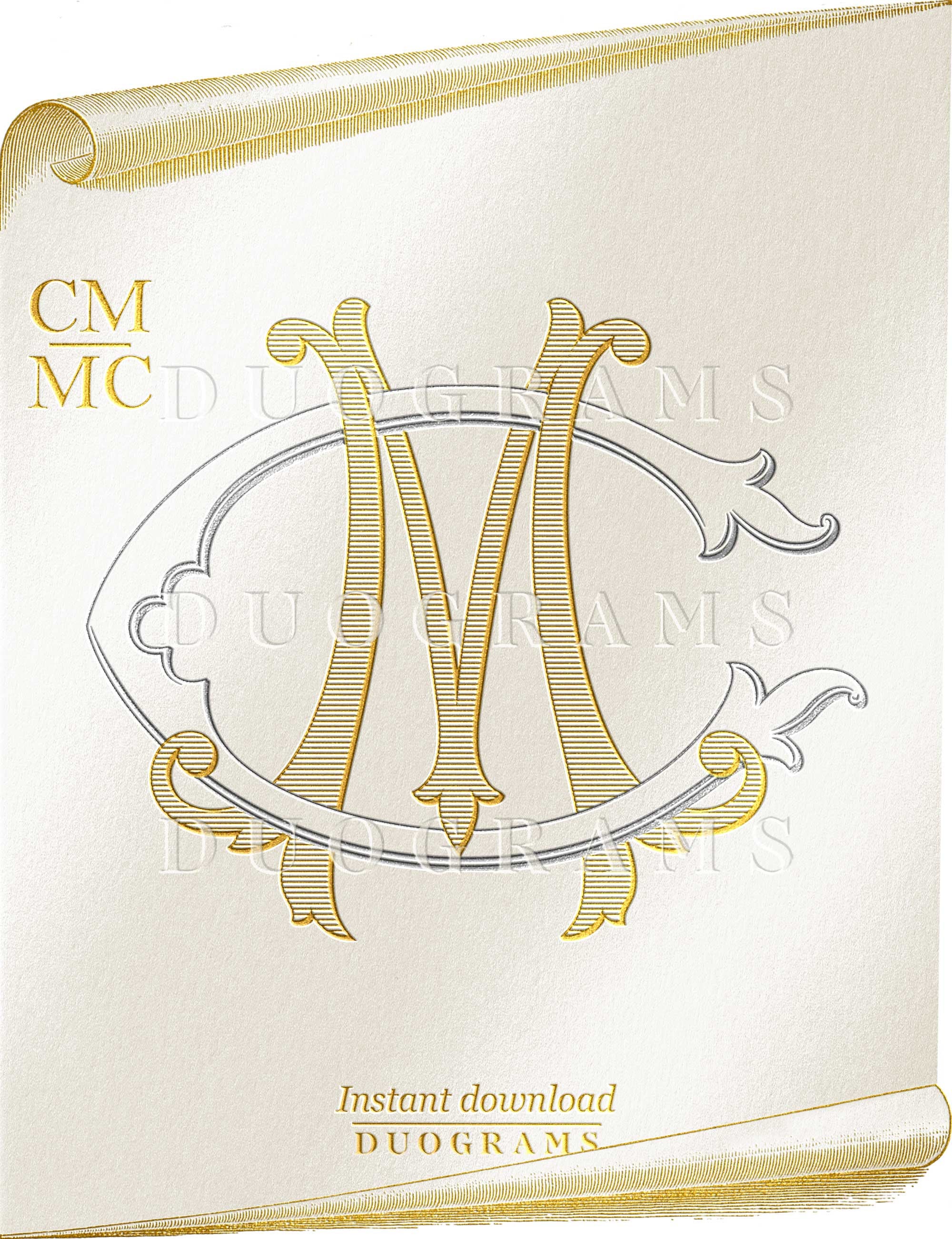 2-letter Wedding Monogram CM or MC Monogram Logo Design C M Wedding ...