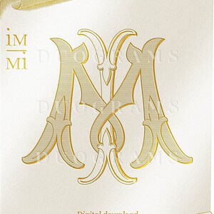 Vintage Monogram Design IM MI Monogram Wreath SVG Digital Download - Etsy