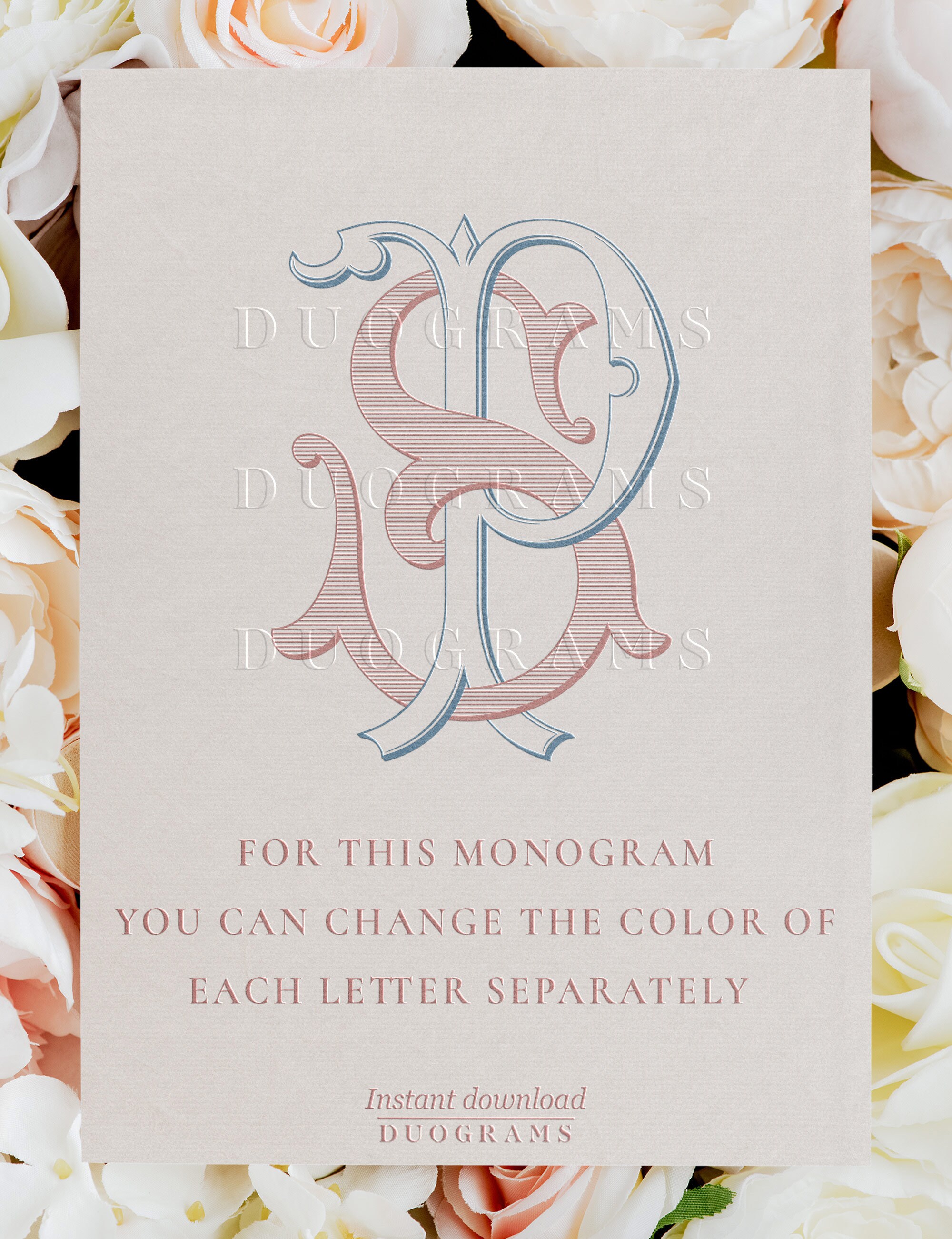 Vintage Wedding Monogram Logo PS SP Digital Download - Etsy