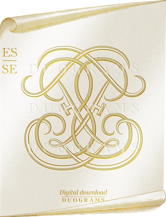 Wedding Monogram Logo Design ES SE Monogram Wreath SVG Digital - Etsy