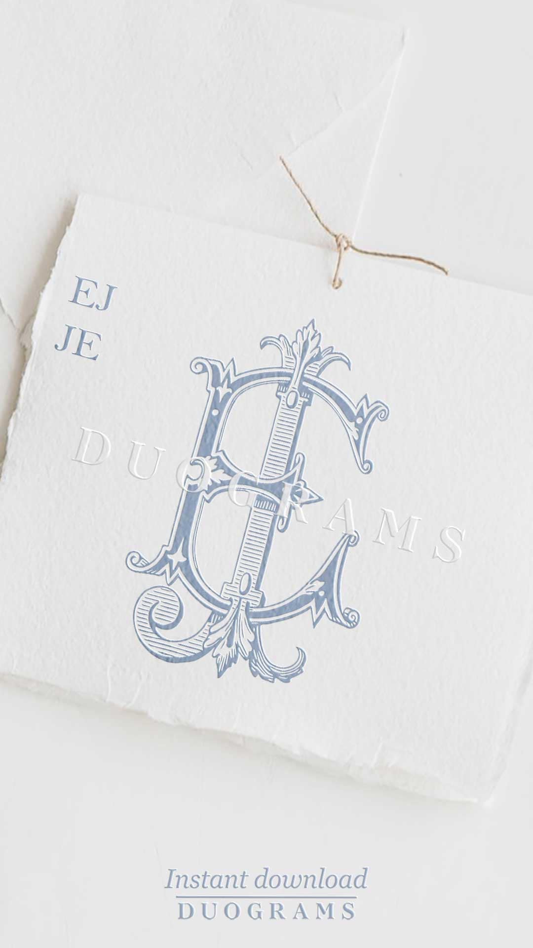 EJ JE Wedding Monogram Logo Design SVG 2-letter Monogram E J Digital ...
