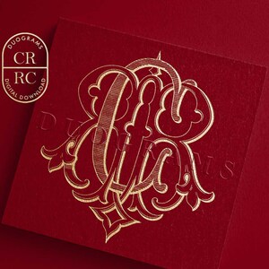 CR Wedding Monogram RC Vintage Monogram Logo Design C R Two Letter ...
