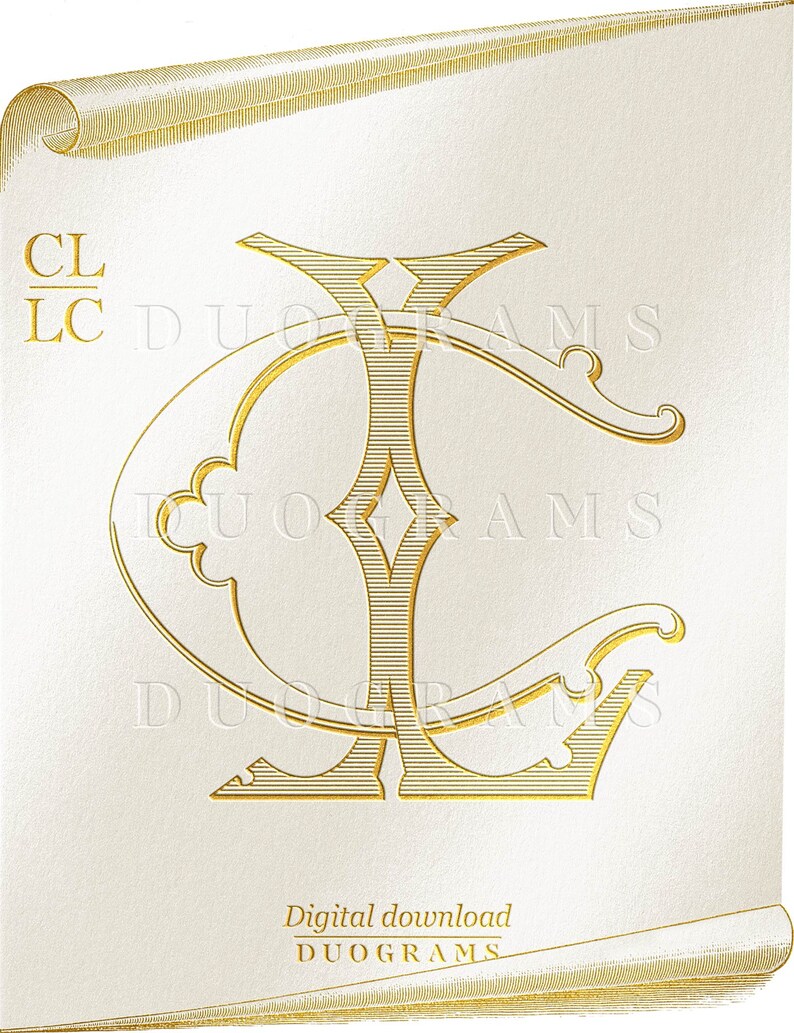 CL LC Wedding Monogram Logo Design SVG Two Letter Monogram C L Digital ...