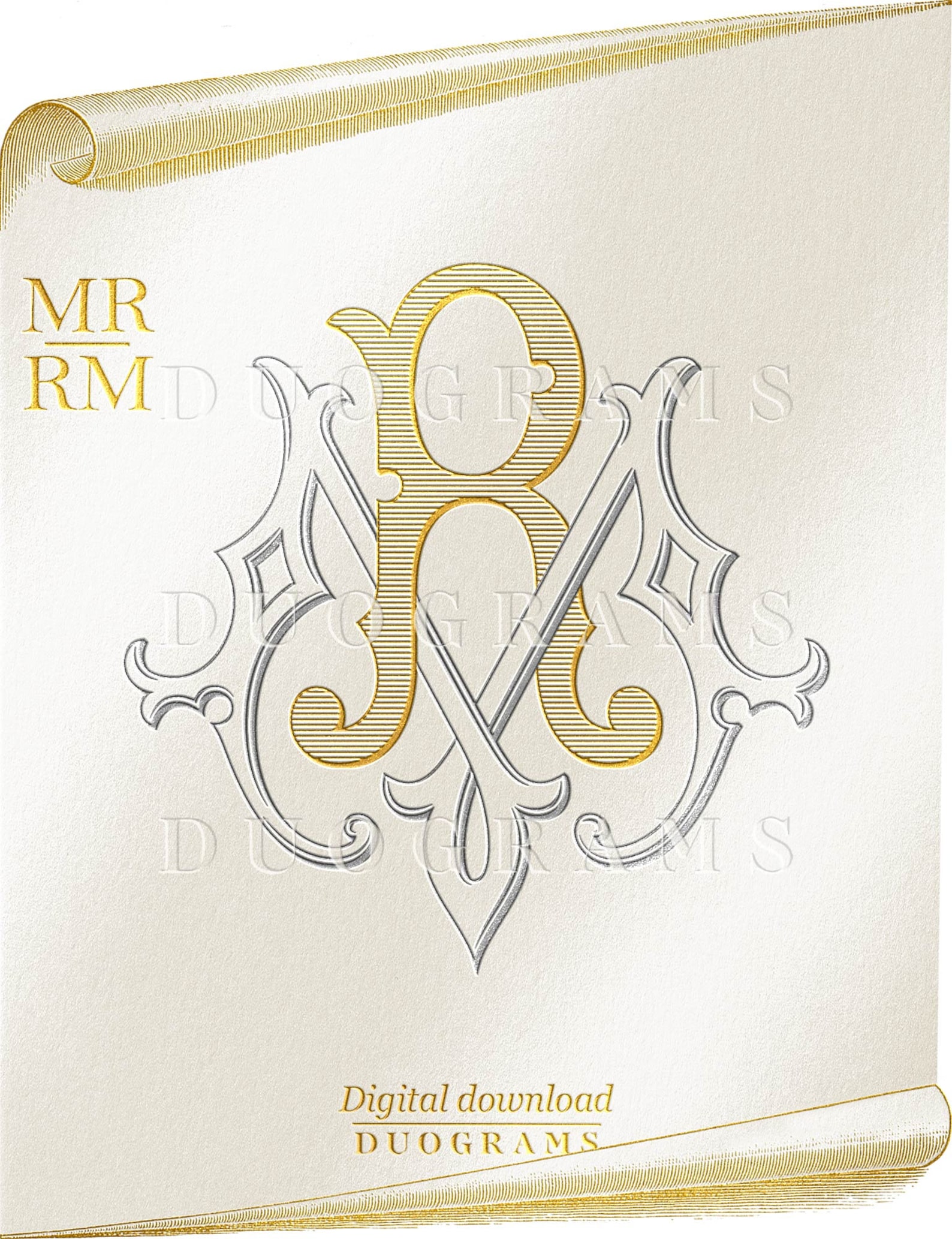 MR RM Wedding Monogram Logo Design SVG Digital Download + 2 Free Wreath ...