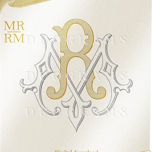 MR RM Wedding Monogram Logo Design SVG Digital Download + 2 Free Wreath ...