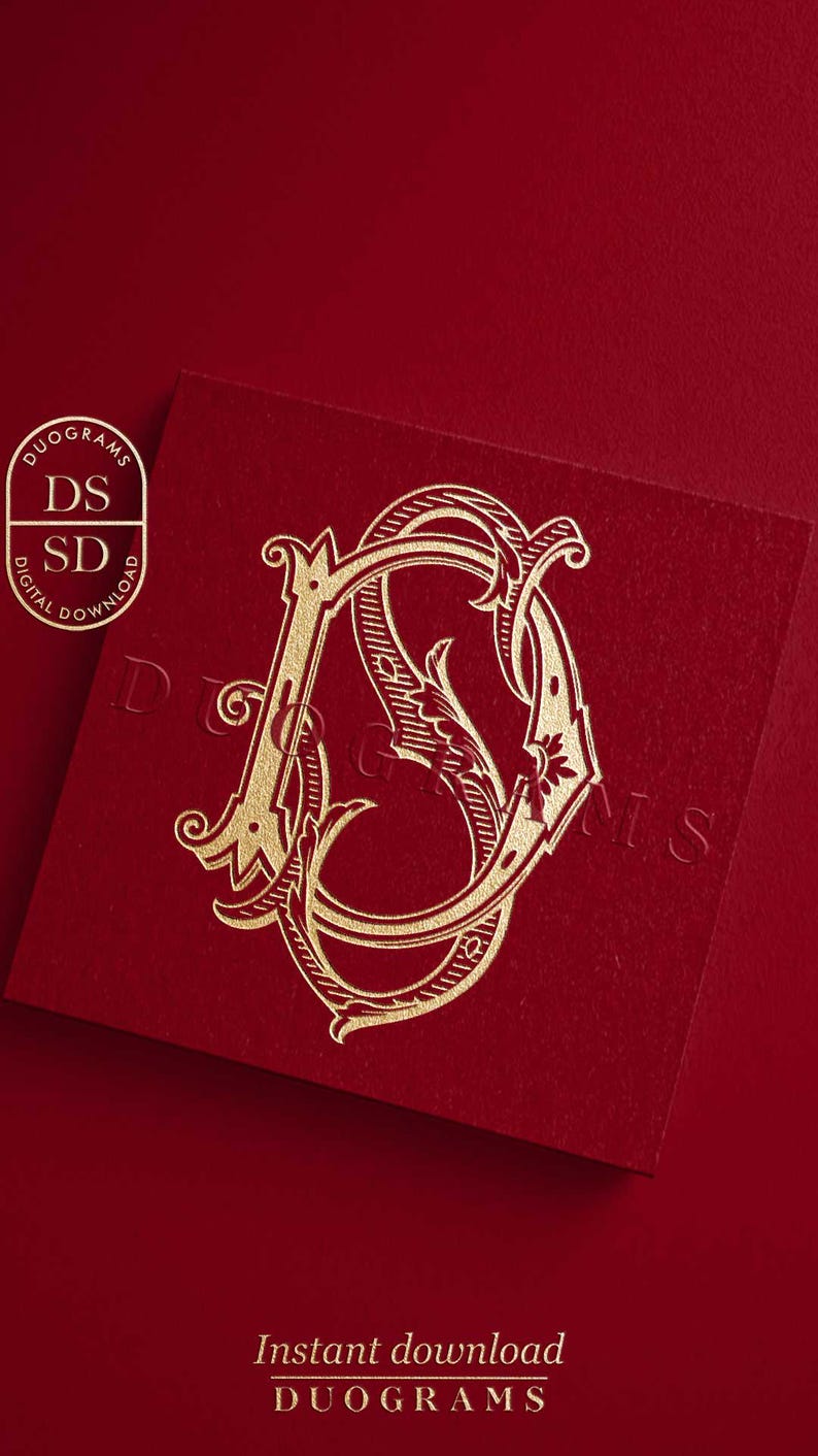 Interlocking Vintage Monogram DS or SD Two Letter Monogram Logo Design ...