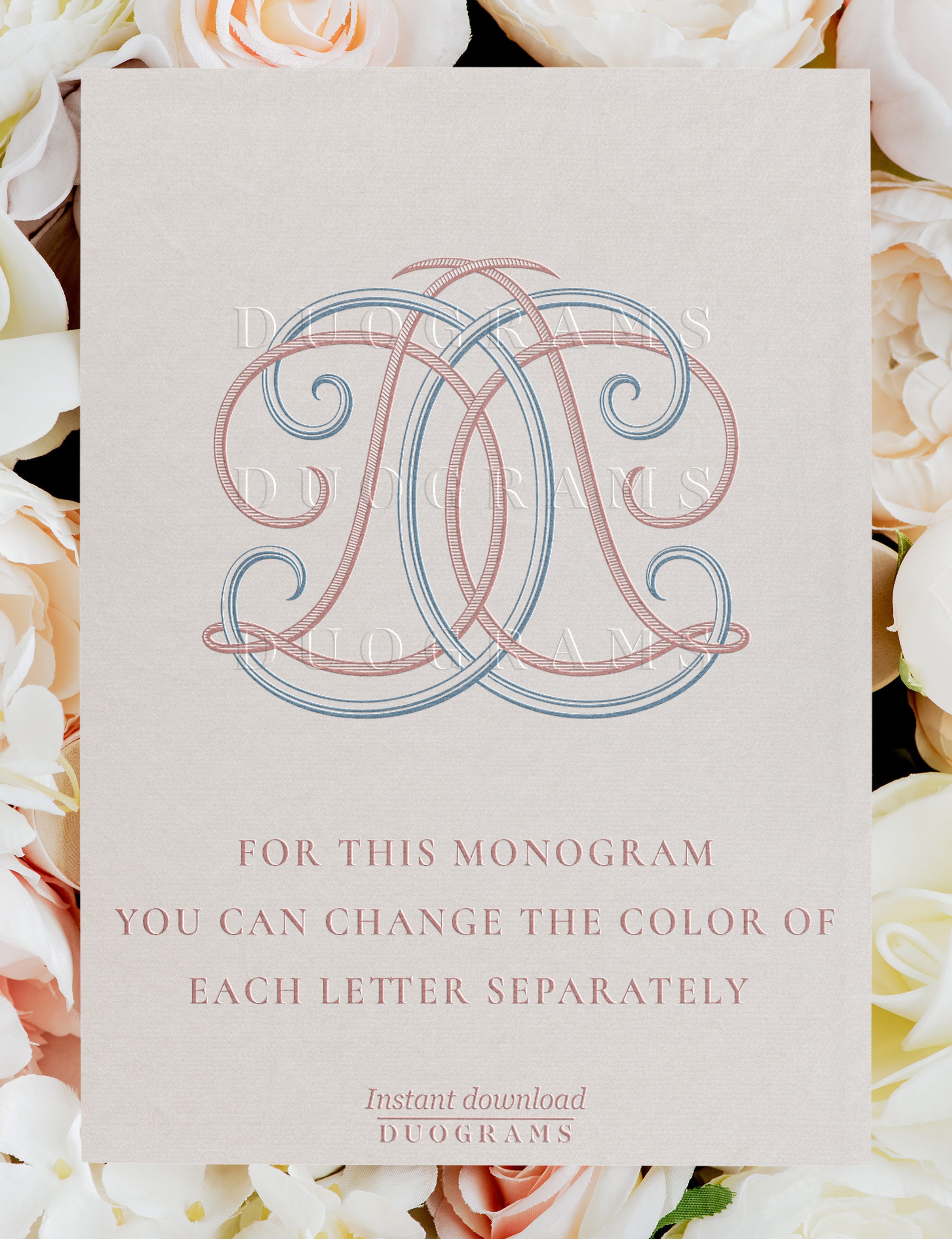 Wedding Monogram Logo Design CD DC Monogram Wreath SVG Digital Download ...