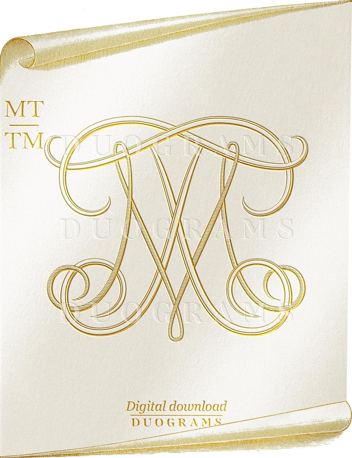 Wedding Monogram Logo Design MT TM Monogram Wreath SVG Digital Download ...