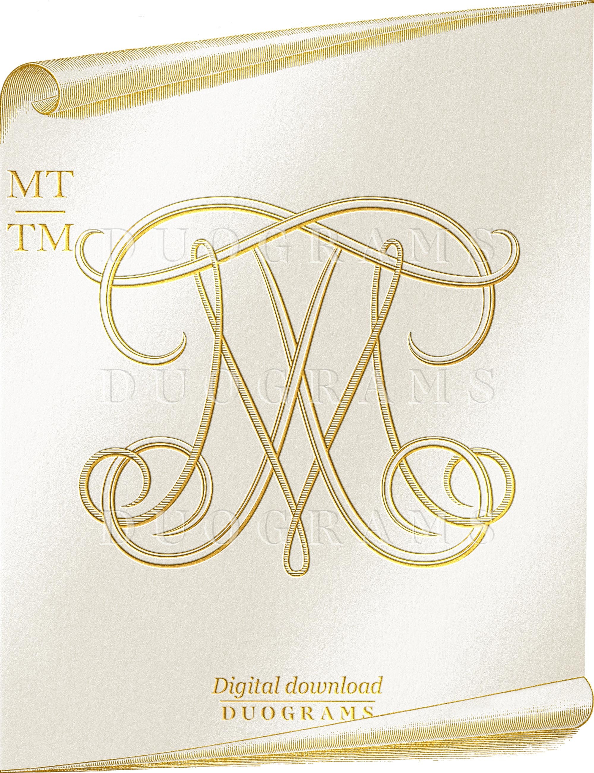 Wedding Monogram Logo Design MT TM Monogram Wreath SVG Digital Download ...