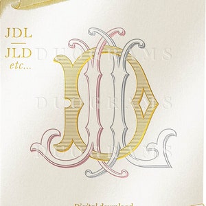 3 Letter Wedding Monogram Logo Designs JDL JLD LJD Etc + 2 Free Wreath ...
