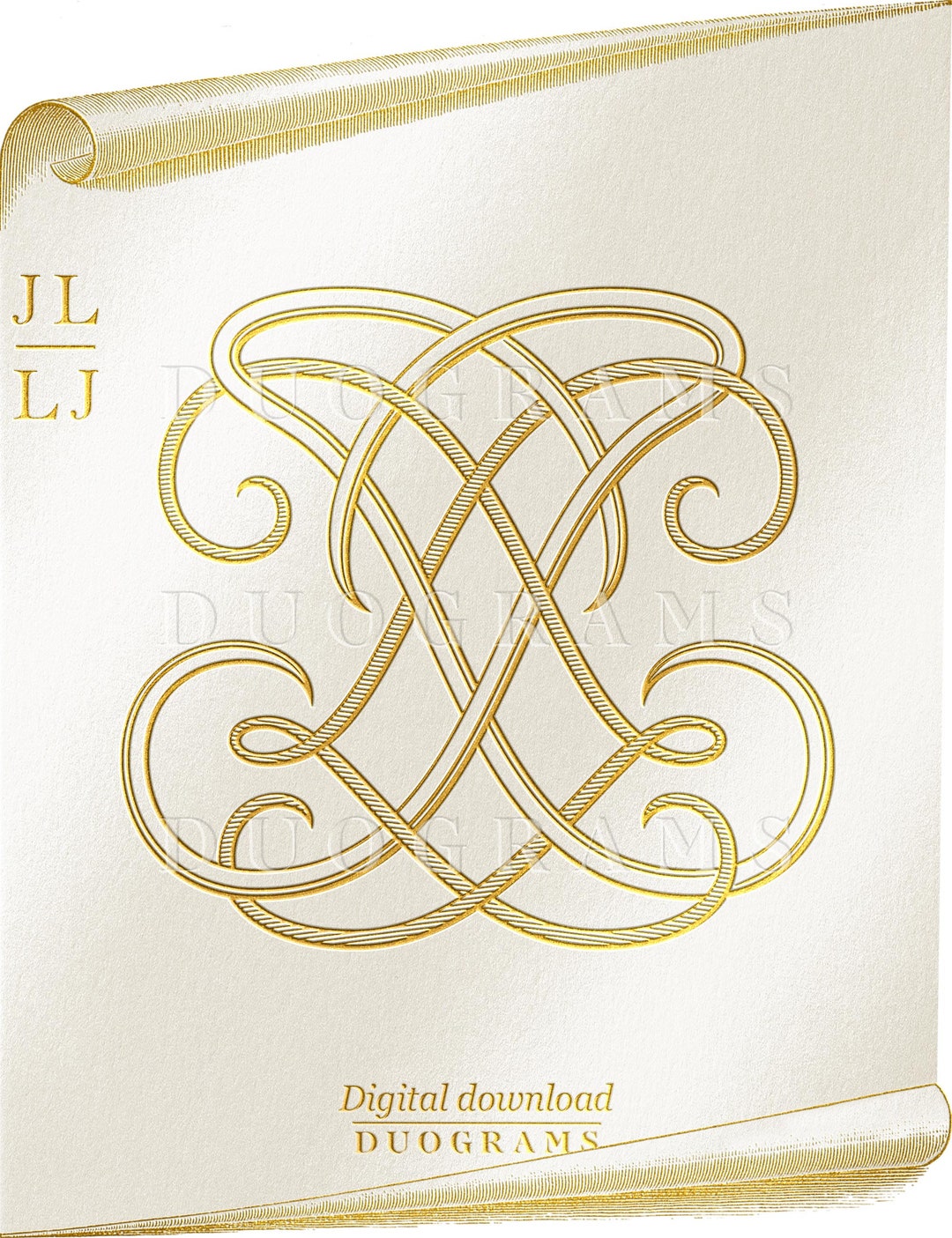 Wedding Monogram Logo Design JL LJ Monogram Wreath SVG Digital Download ...