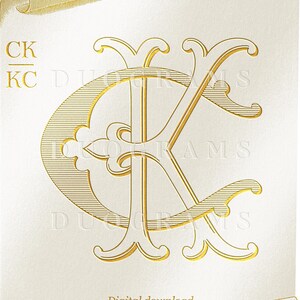 CK KC Wedding Monogram Logo Vintage Duogram K C Intertwined Monogram C ...
