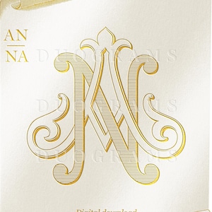 AN NA Wedding Monogram Logo Design A N Monogram Wreath SVG Digital ...