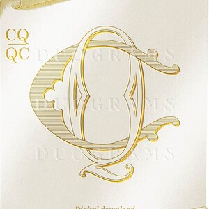 CQ QC Wedding Monogram Logo Designs SVG Digital Download C Q + 2 Free ...