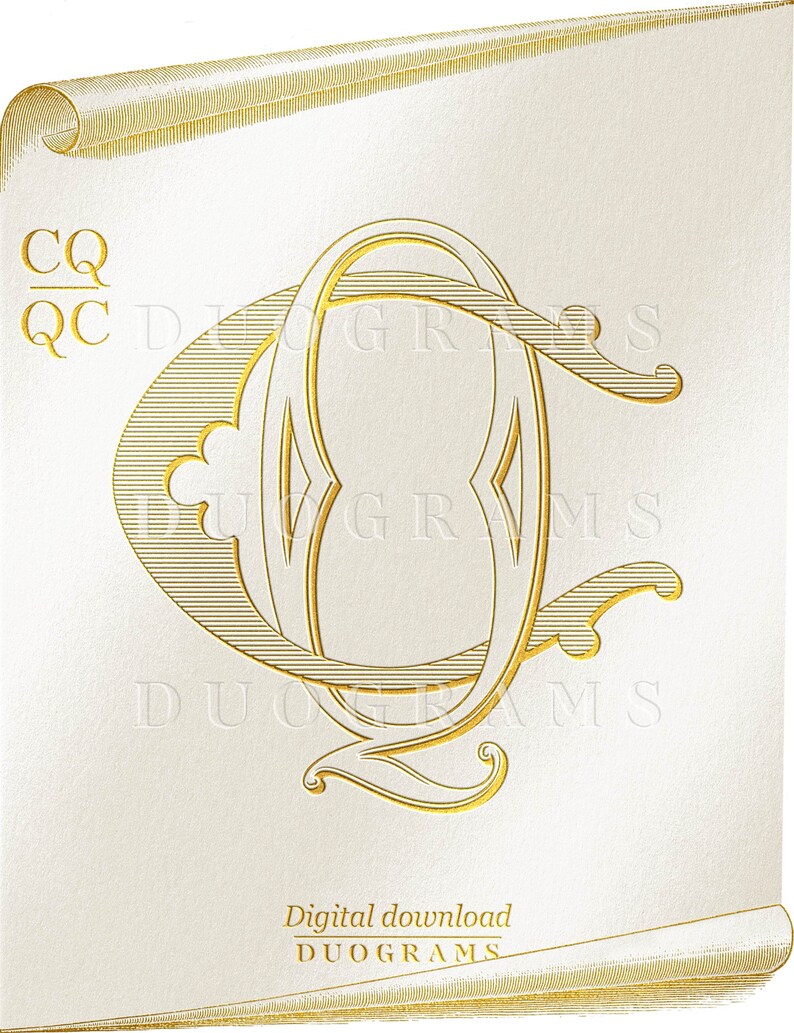 CQ QC Wedding Monogram Logo Designs SVG Digital Download C Q 2 Free ...
