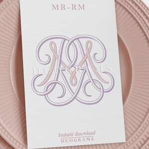 Wedding Monogram MR or RM Two Letter Monogram Logo Design M R Duogram R ...