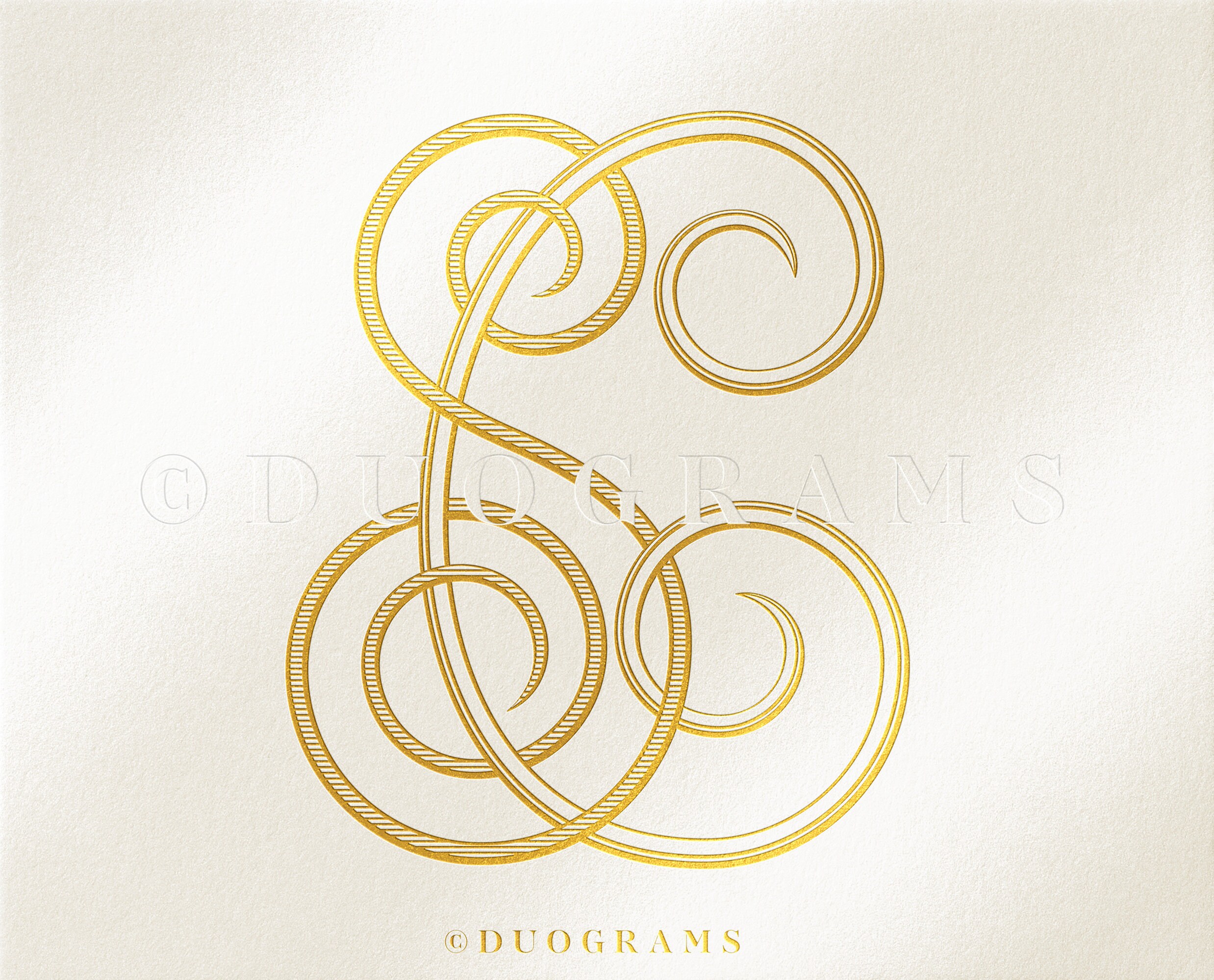 Wedding Monogram CS SC Vintage Monogram Digital | Etsy