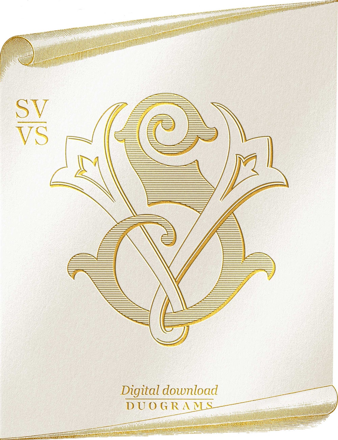 SV VS Wedding Monogram Logo S V Intertwined Monogram V S Wreath SVG - Etsy