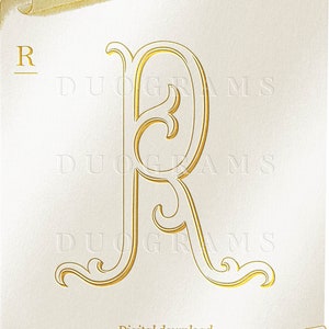 Vintage Wedding Monogram Logo R Monogram Wreath SVG - Etsy