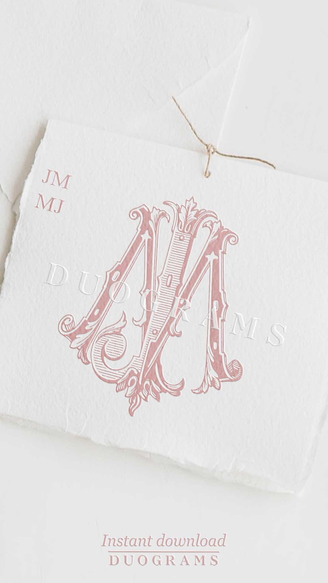 Wedding Monogram Logo JM or MJ Two Letter Monogram Design J M ...
