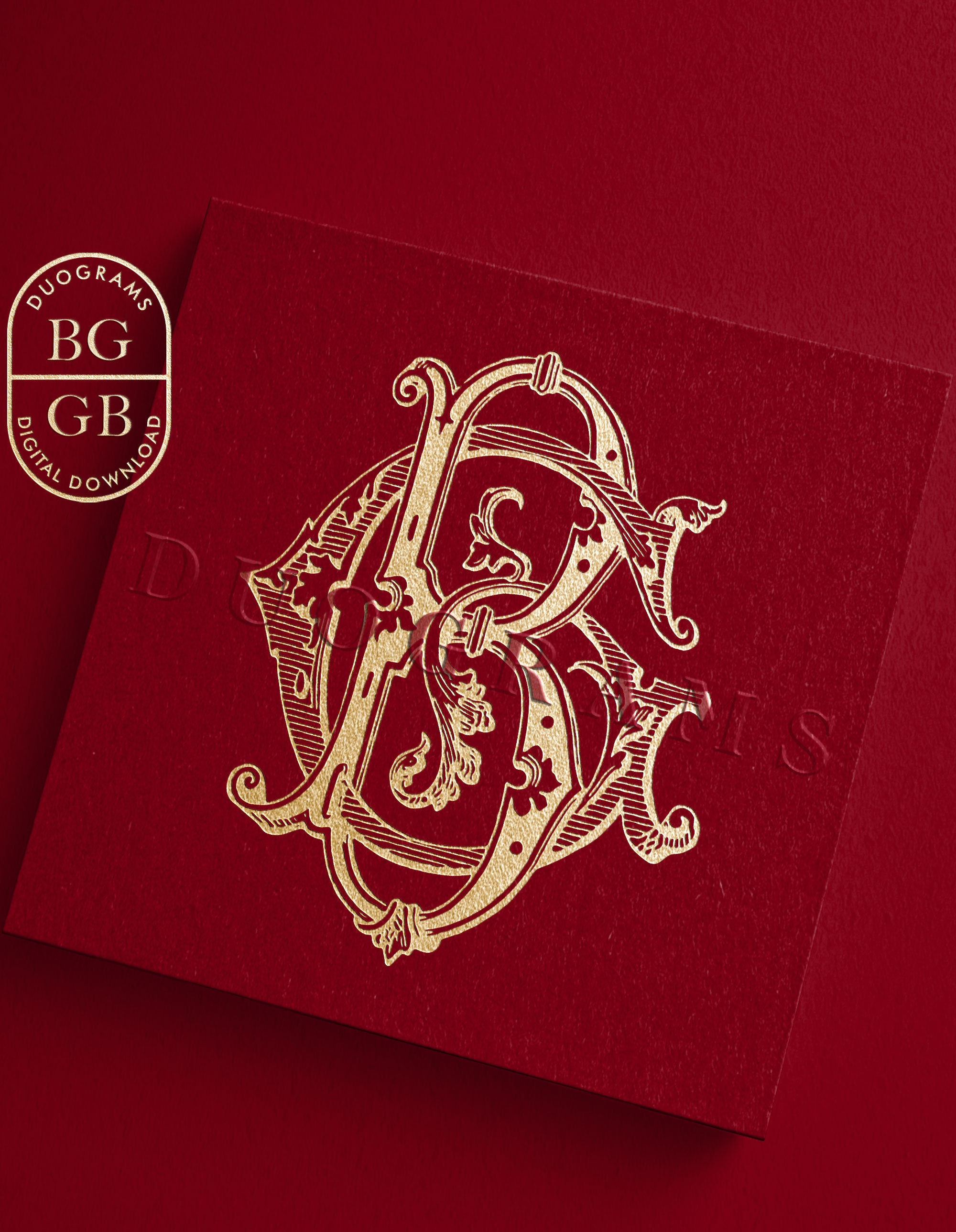 BG GB Vintage Monogram Logo Design B G Digital Download SVG Monogram ...
