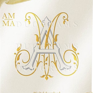 AM MA Wedding Monogram Logo Design SVG Two Letter Monogram A M Digital ...