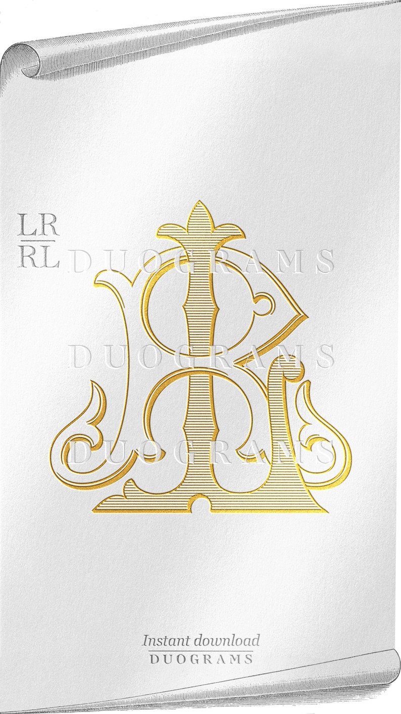 LR Vintage Monogram Logo RL Classic Monogram L R Interlocking Monogram ...