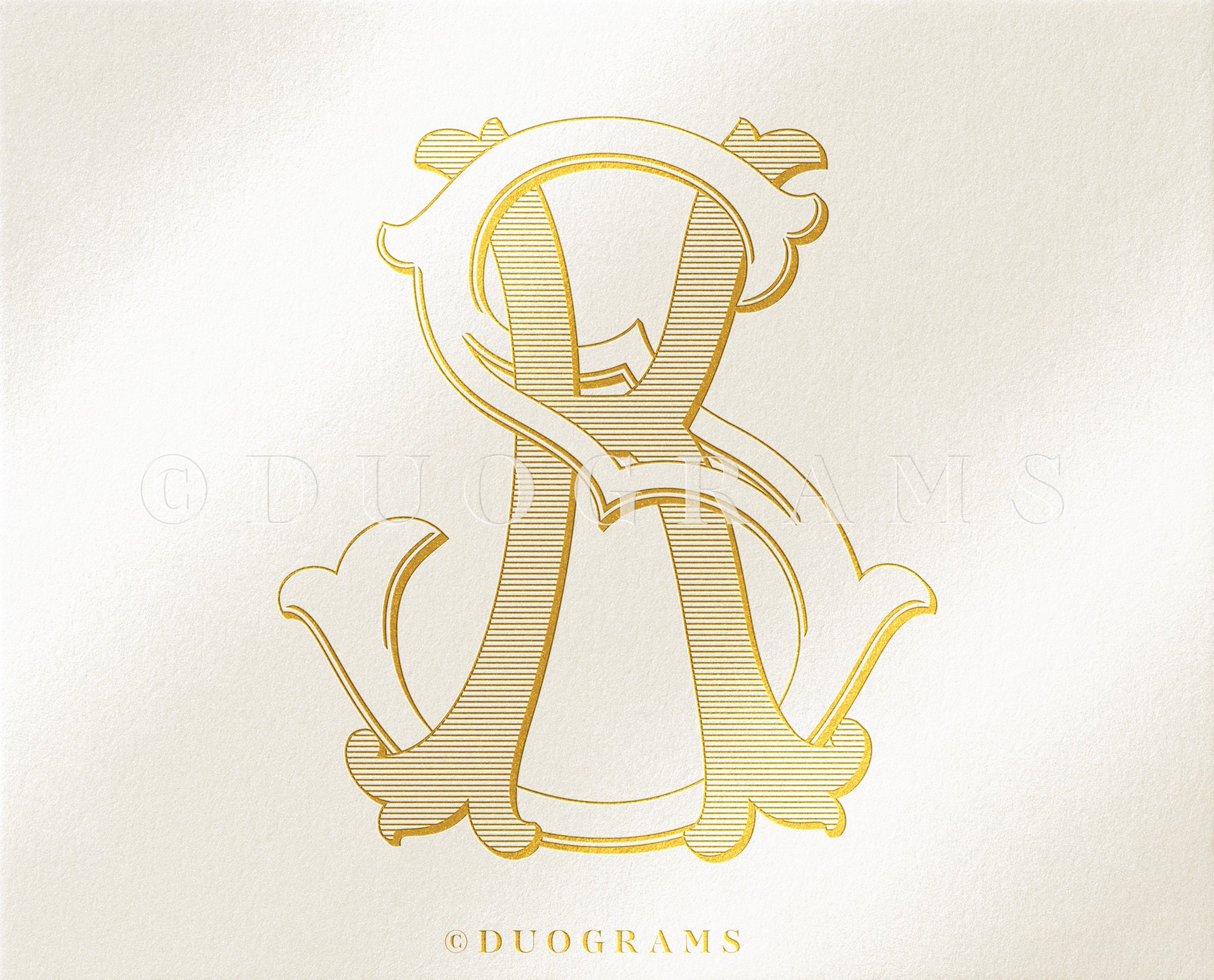 KS SK Wedding Monogram Logo Vintage Duogram K S Intertwined | Etsy