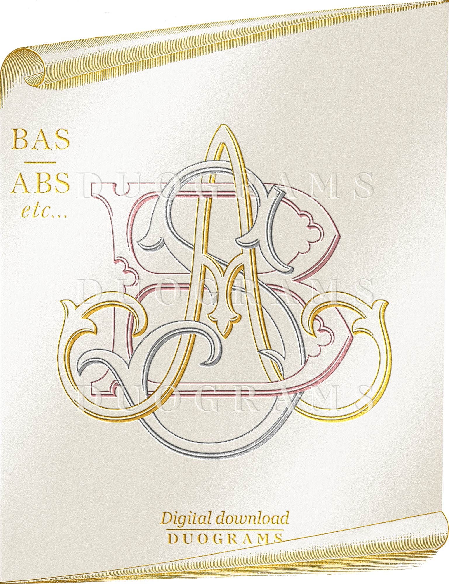 ABS BAS 3-letter Wedding Monogram Logo Design A S B Digital Download ...