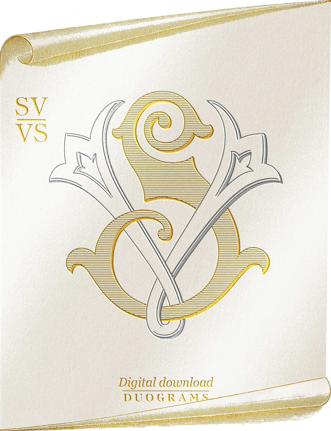 SV VS Wedding Monogram Logo S V Intertwined Monogram V S Wreath SVG - Etsy