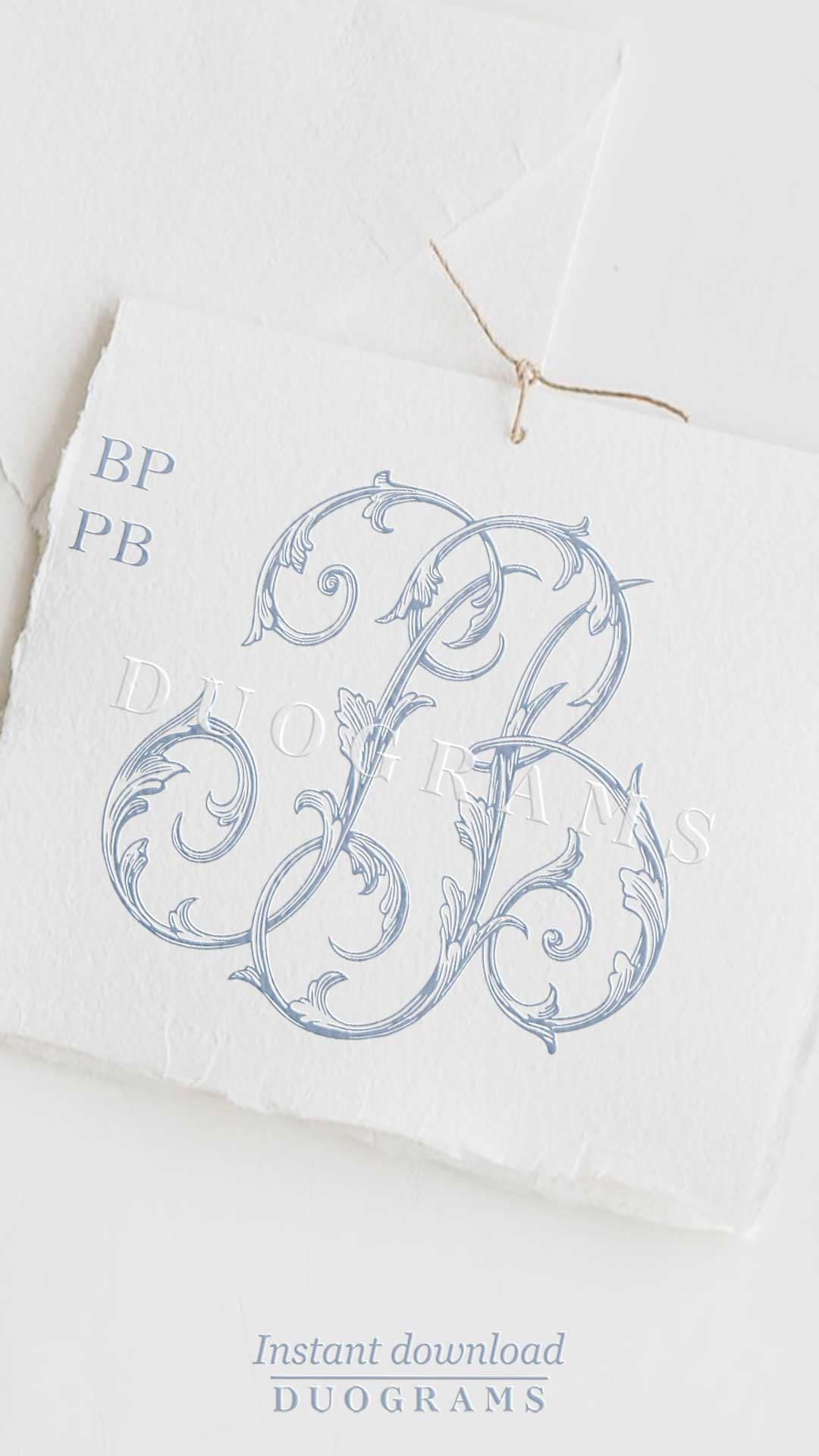 BP PB Vintage Wedding Monogram Logo Design B P 2-letter Monogram P B ...