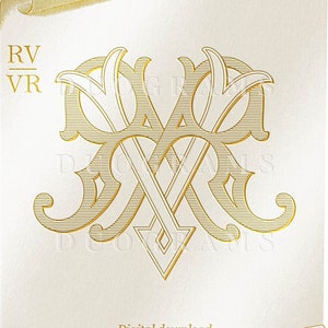 Vintage Monogram Design RV VR Monogram Wreath SVG Digital Download - Etsy