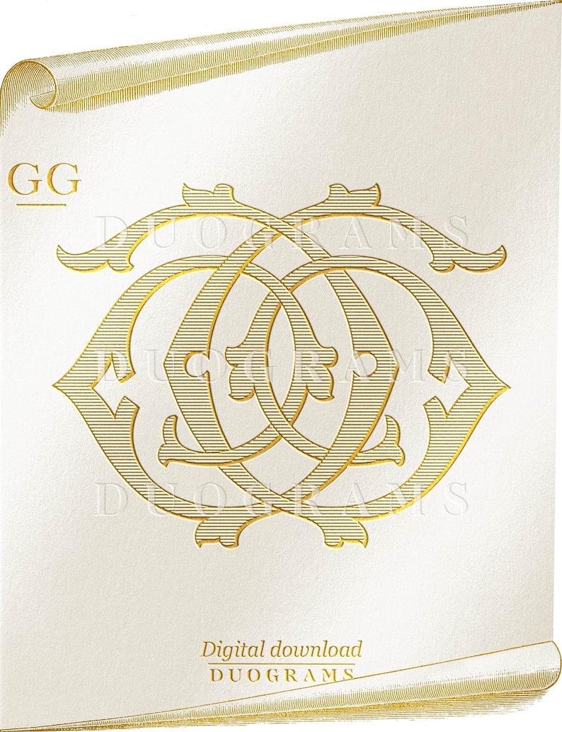 Double G Wedding Monogram Letters Design GG Digital Download SVG + 2 ...