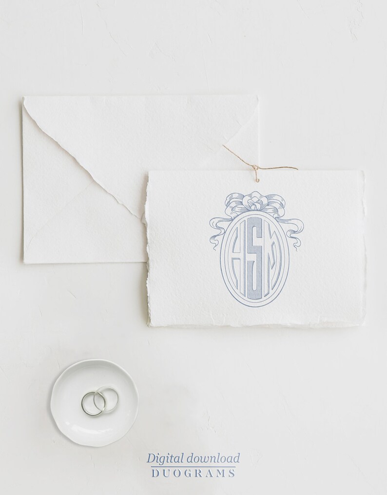 Three Letter Monogram, Bow Monogram, Custom Wedding Monogram Logo SVG ...