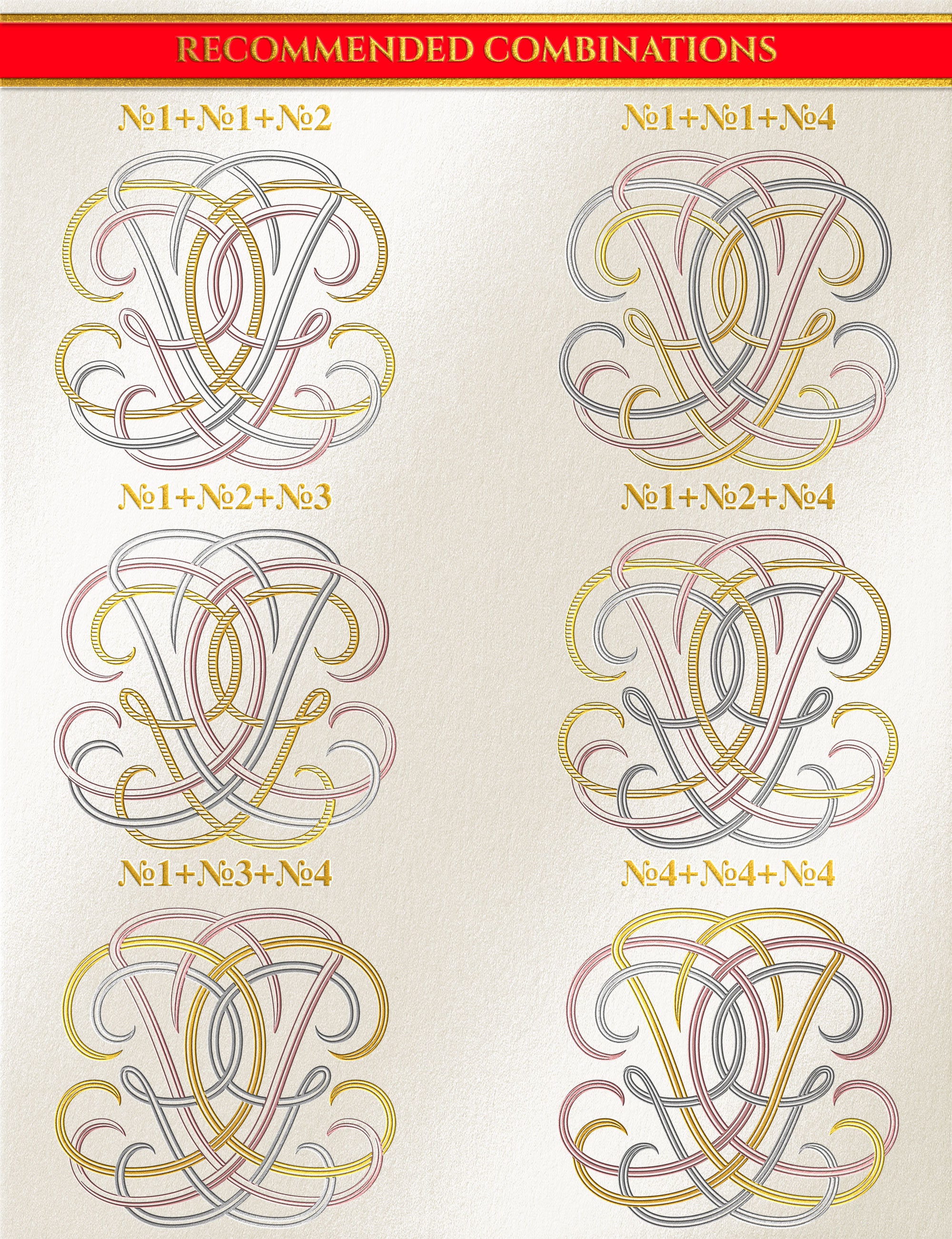 Personalized 3-letter Monogram Logo Custom Wedding Monogram Designs SVG ...