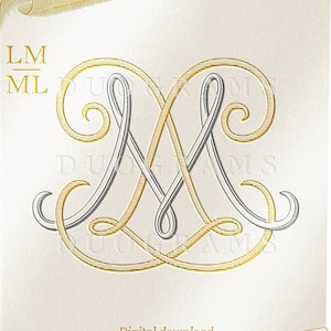 Wedding Monogram Logo ML LM Monogram Wreath SVG - Etsy