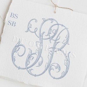 BS SB Wedding Monogram Logo Design B S 2-letter Monogram S B Digital ...
