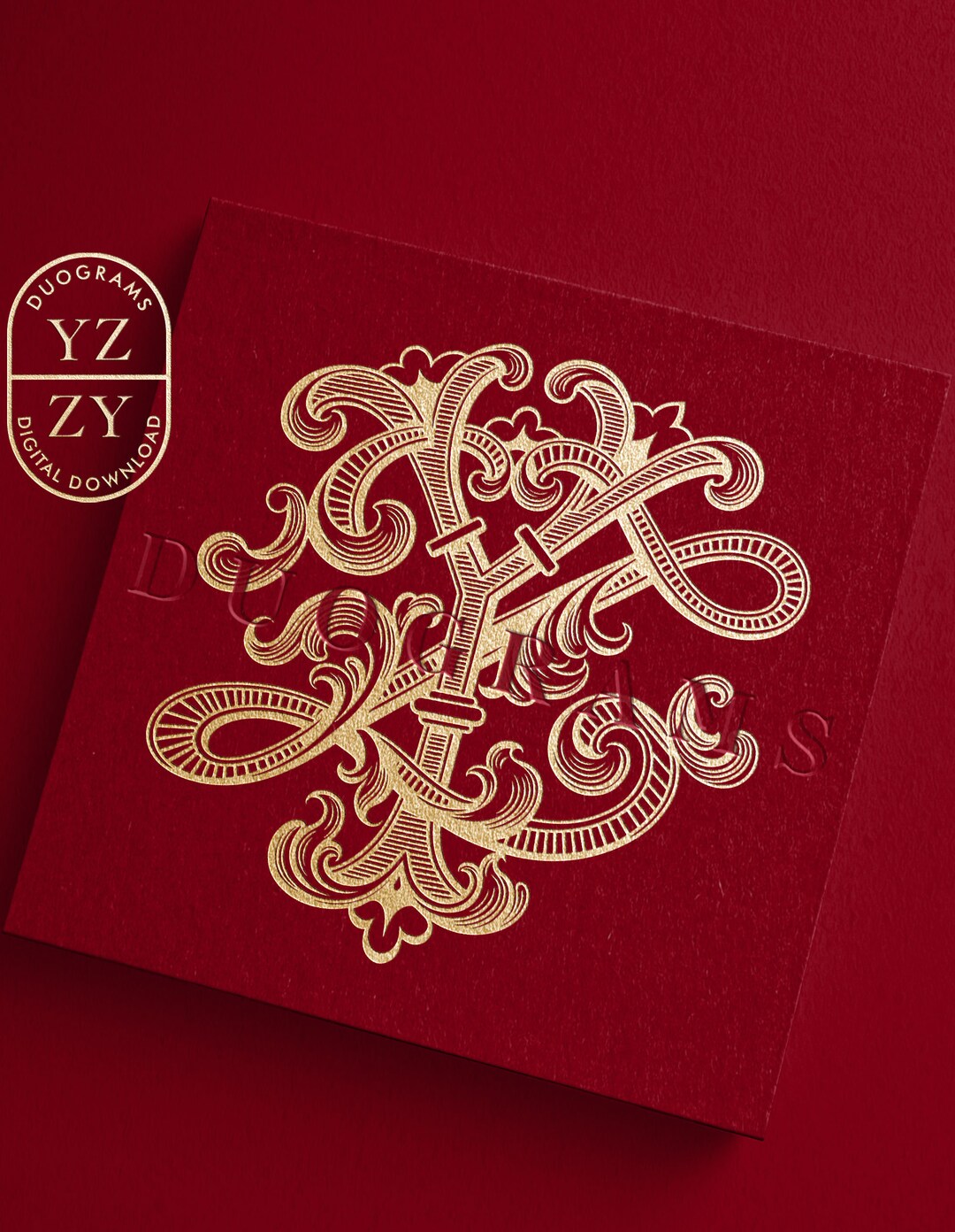 YZ Classic Monogram, ZY Wedding Monogram, Y Z Intertwined Monogram ...