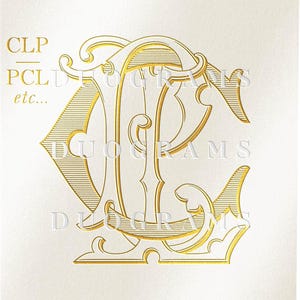 3 Letter Vintage Wedding Monogram Logo Design CLP LPC PLC Etc...instant ...