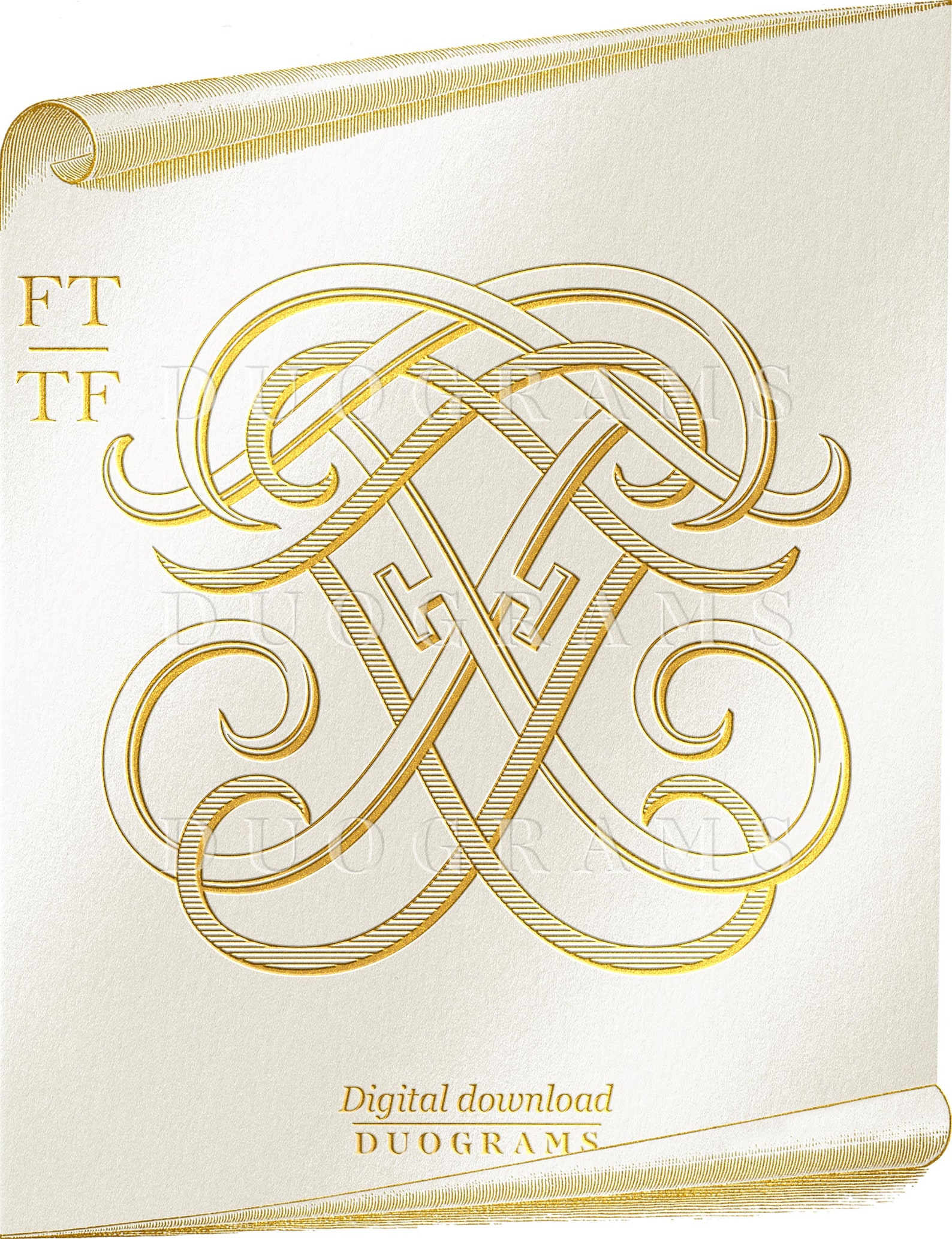 Wedding Monogram FT TF Monogram SVG - Etsy