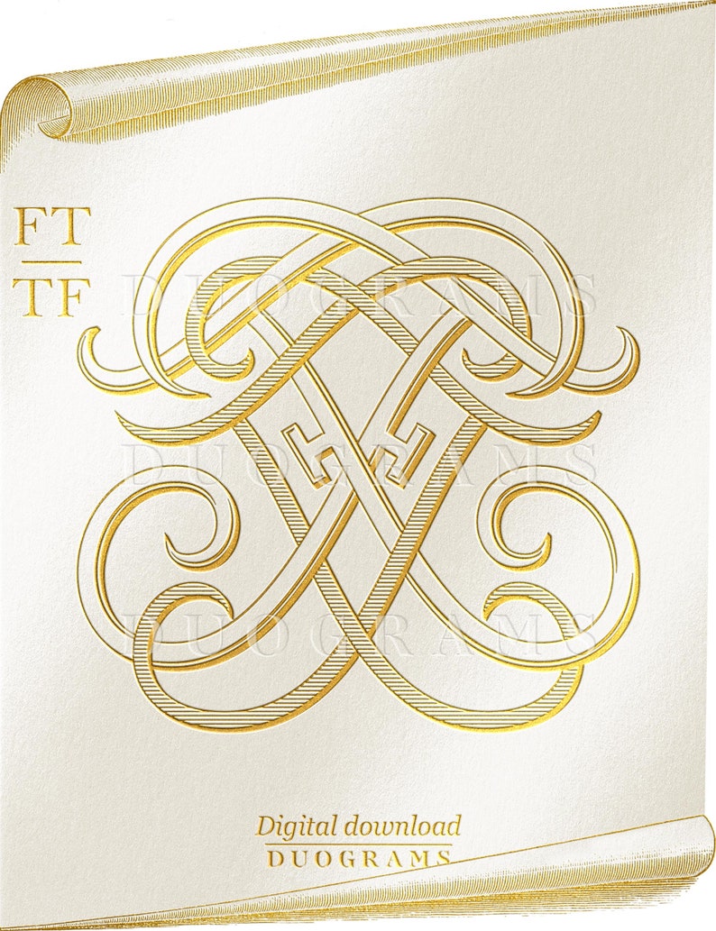Wedding Monogram FT TF Monogram SVG - Etsy