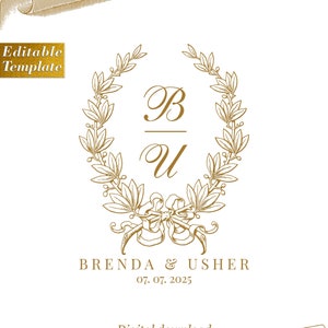 Wedding Crest Logo Design | Wedding Template | Wedding Logo | Wedding ...