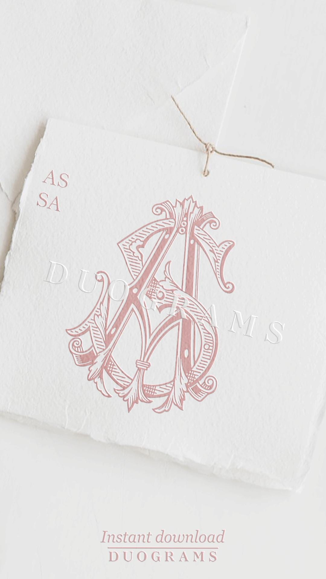 AS Vintage Monogram SA Wedding Monogram A S Wedding Logo Design SVG ...